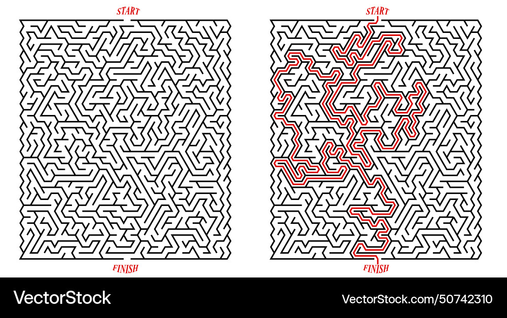 Cool vertical rectangular labyrinth Royalty Free Vector