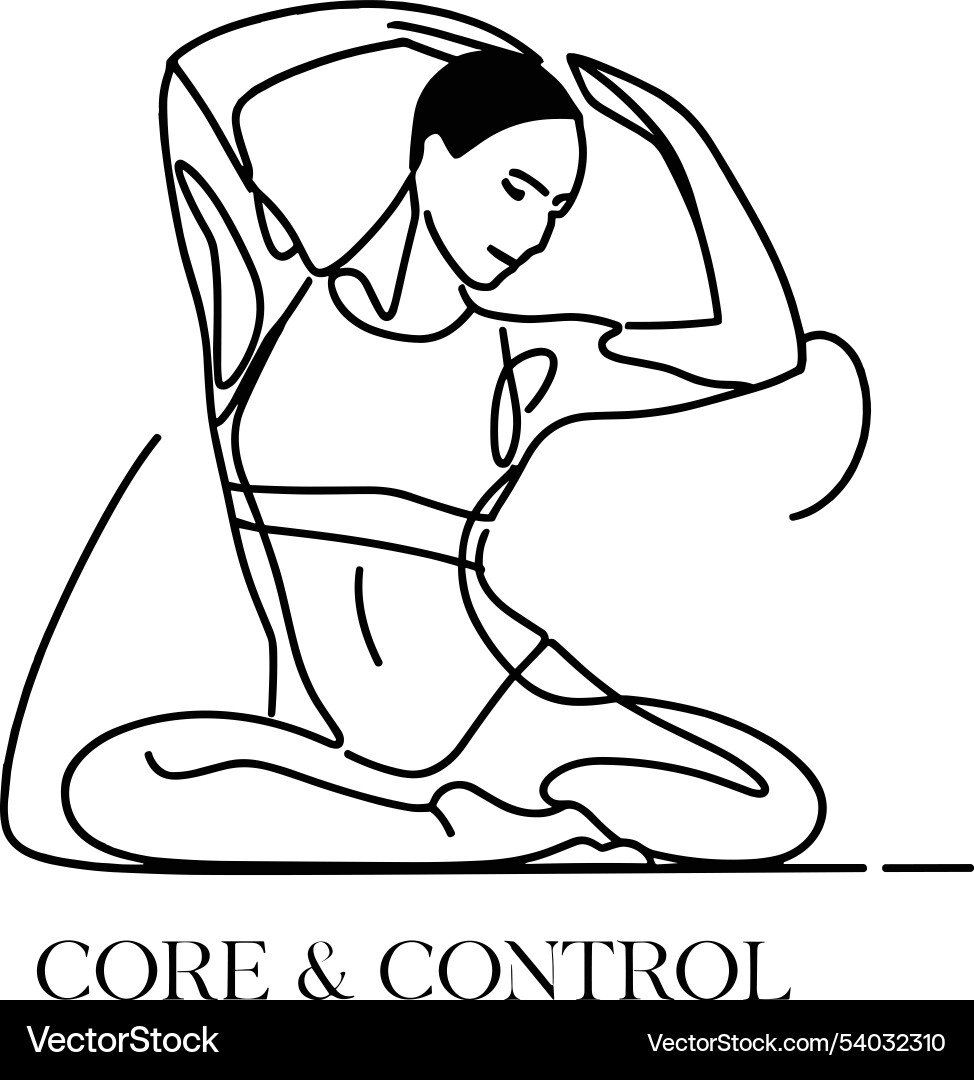 Core and control yoga pose Royalty Free Vector Image