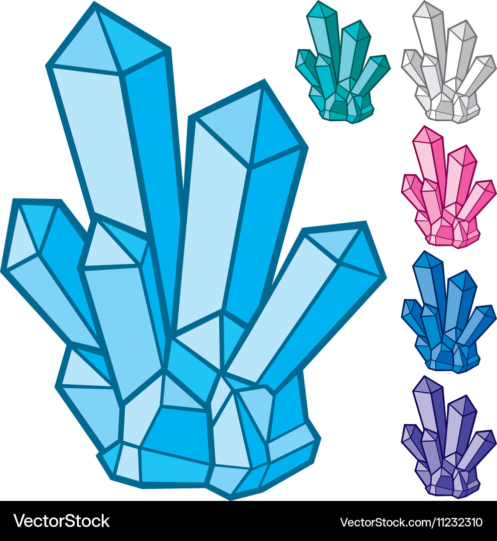 Crystal collection Royalty Free Vector Image - VectorStock