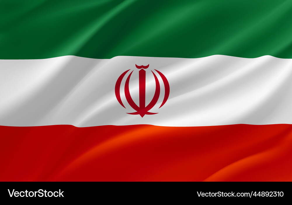 Flag of iran 3d banner Royalty Free Vector Image