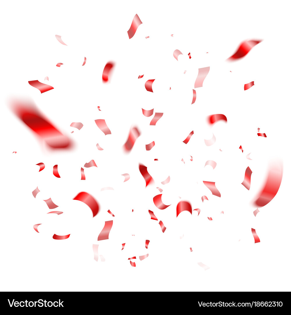 Red confetti isolated on white background Vector Image
