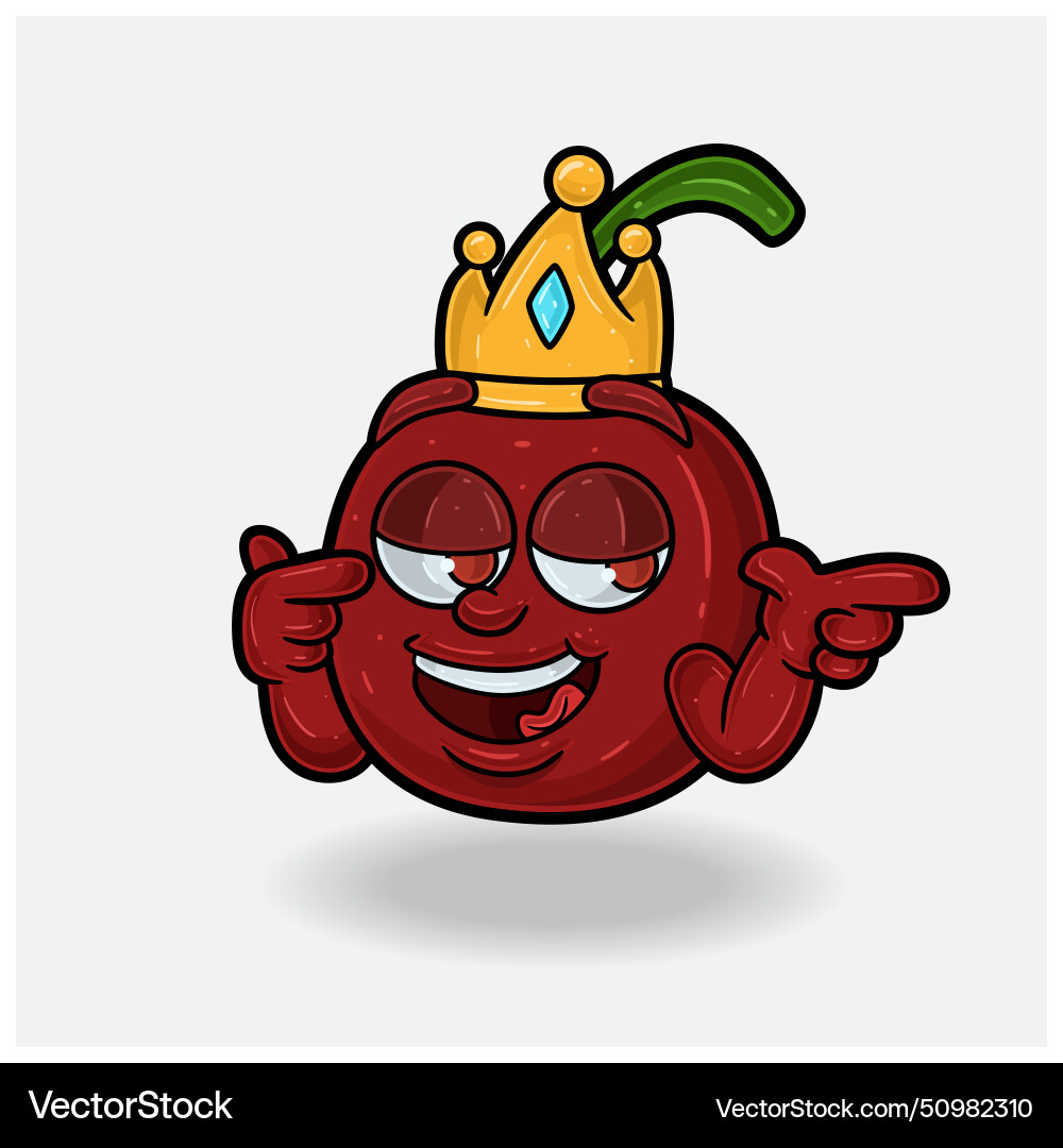 Smug expression with cherry fruit crown mascot – Royalty-Free Vector ...