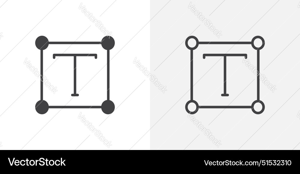 Text icon set typography symbol t tool sign Vector Image