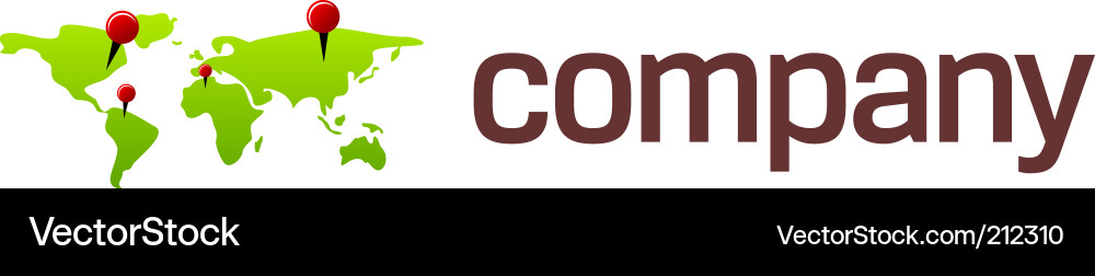 World map travel logo Royalty Free Vector Image