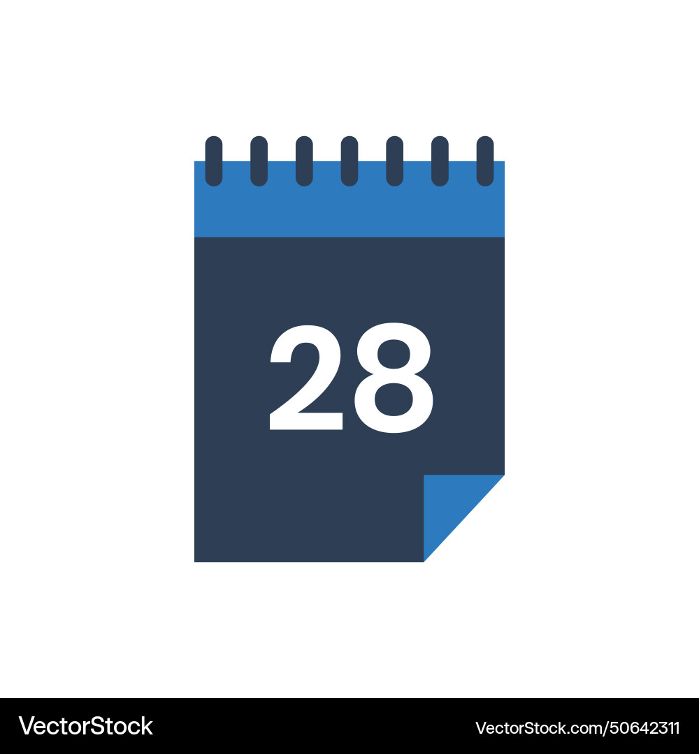 28 calendar icon date for appointment Royalty Free Vector