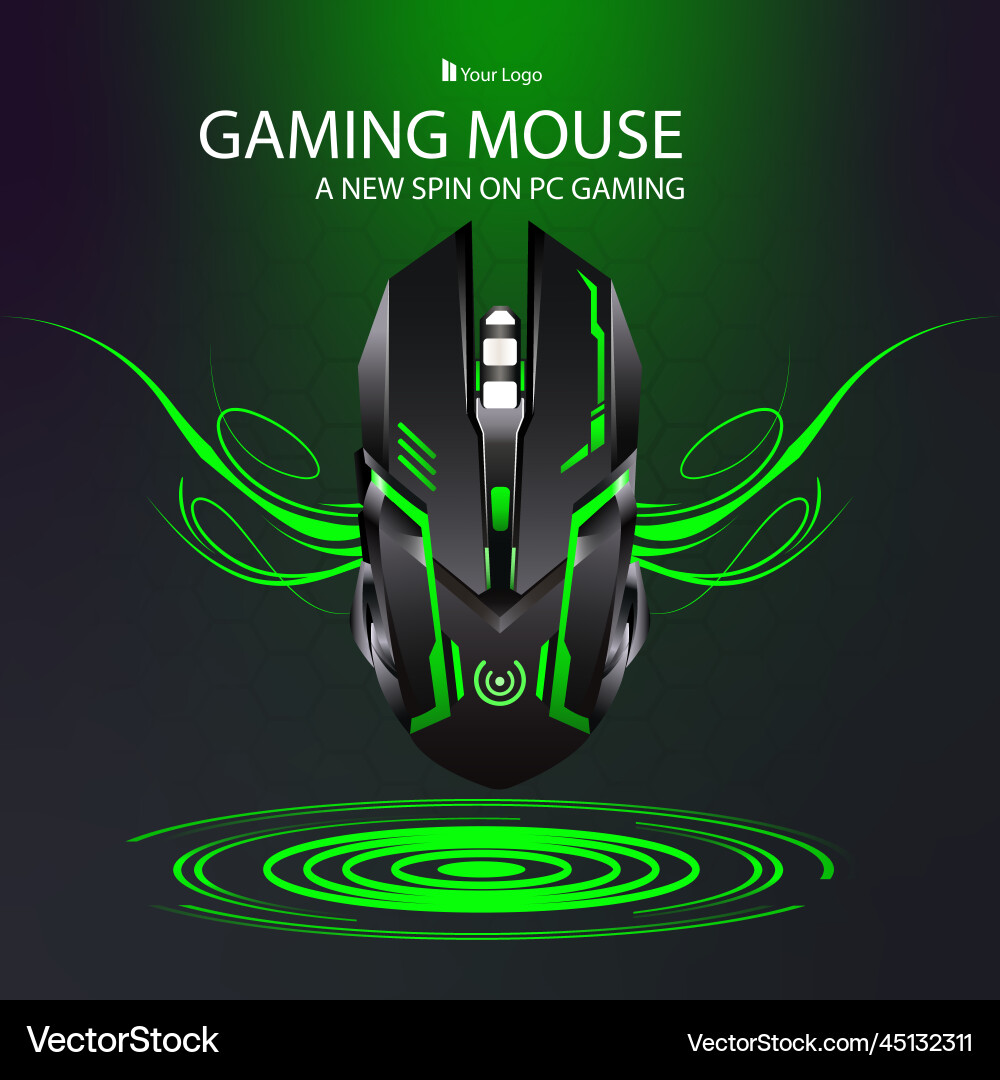 Banner design of gaming mouse Royalty Free Vector Image