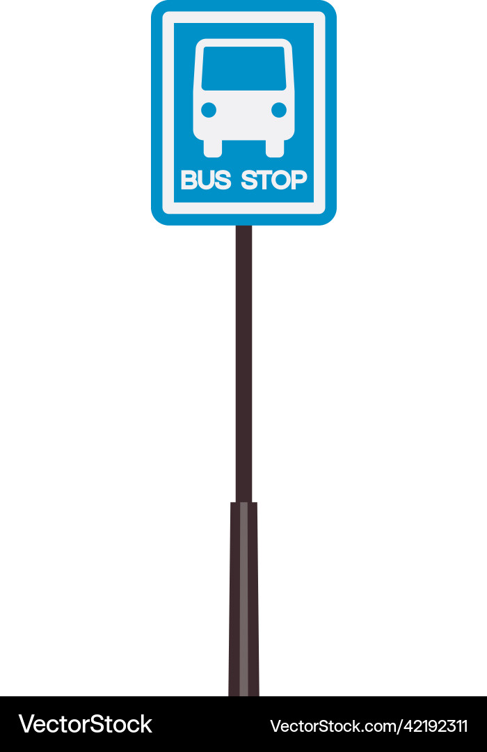 Blue rectangle bus stop road traffic sign Vector Image