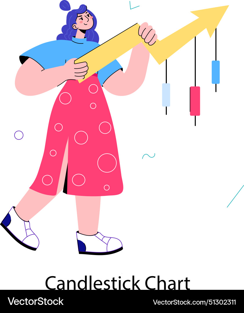 Candlestick chart Royalty Free Vector Image - VectorStock