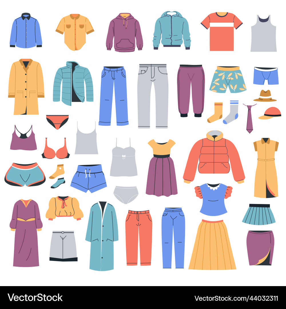 Clothing and accessories apparels collection Vector Image