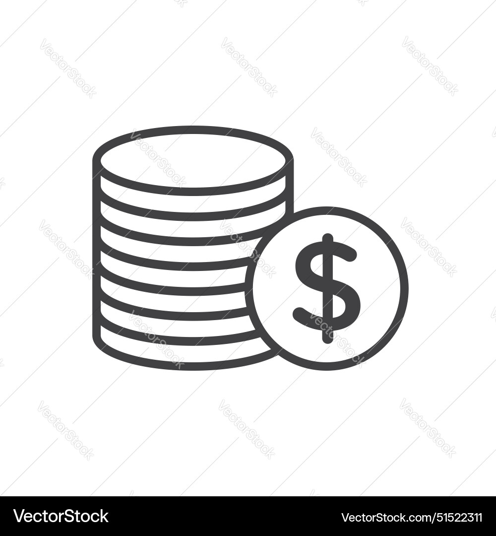 Coins icon Royalty Free Vector Image - VectorStock