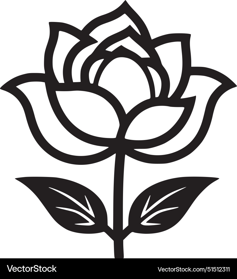 Flower - black and white isolated icon Royalty Free Vector