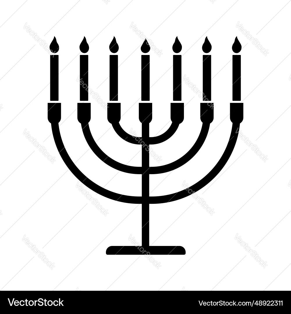 Hanukkah Menorah Symbol Royalty Free Vector Image
