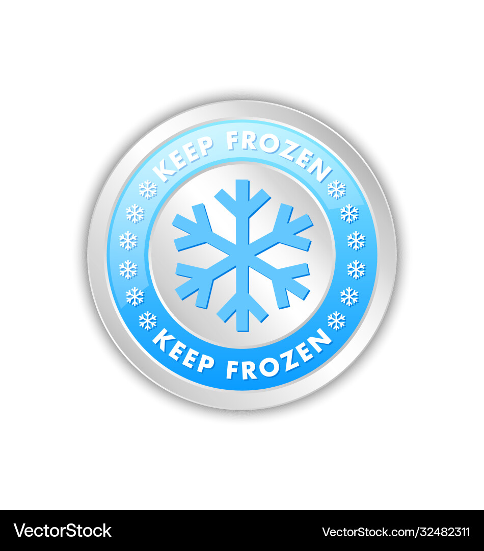 Keep frozen circular badge with snowflakes Vector Image