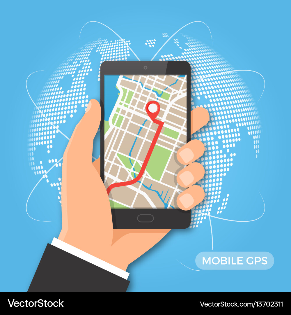 Mobile GPS Navigation App Royalty Free Vector Image