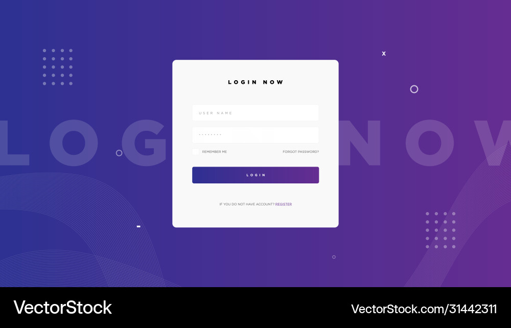 Modern login screen Royalty Free Vector Image - VectorStock