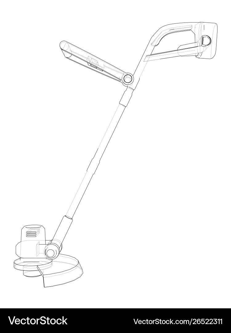 Outline trimmer grass cutter Royalty Free Vector Image