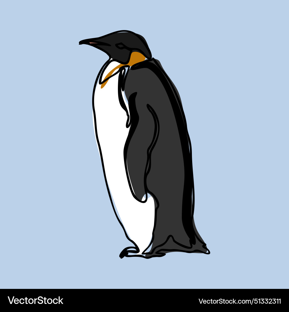 Penguin cartoon style isolated Royalty Free Vector Image