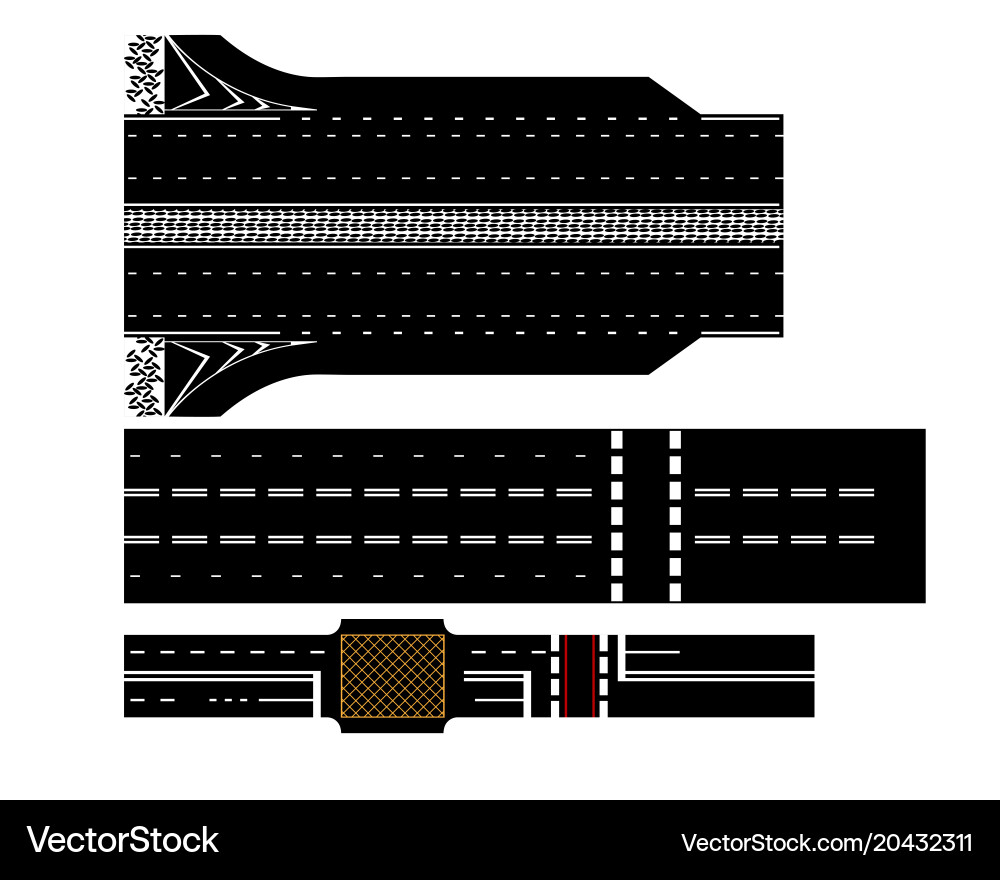 Three roads markup Royalty Free Vector Image - VectorStock