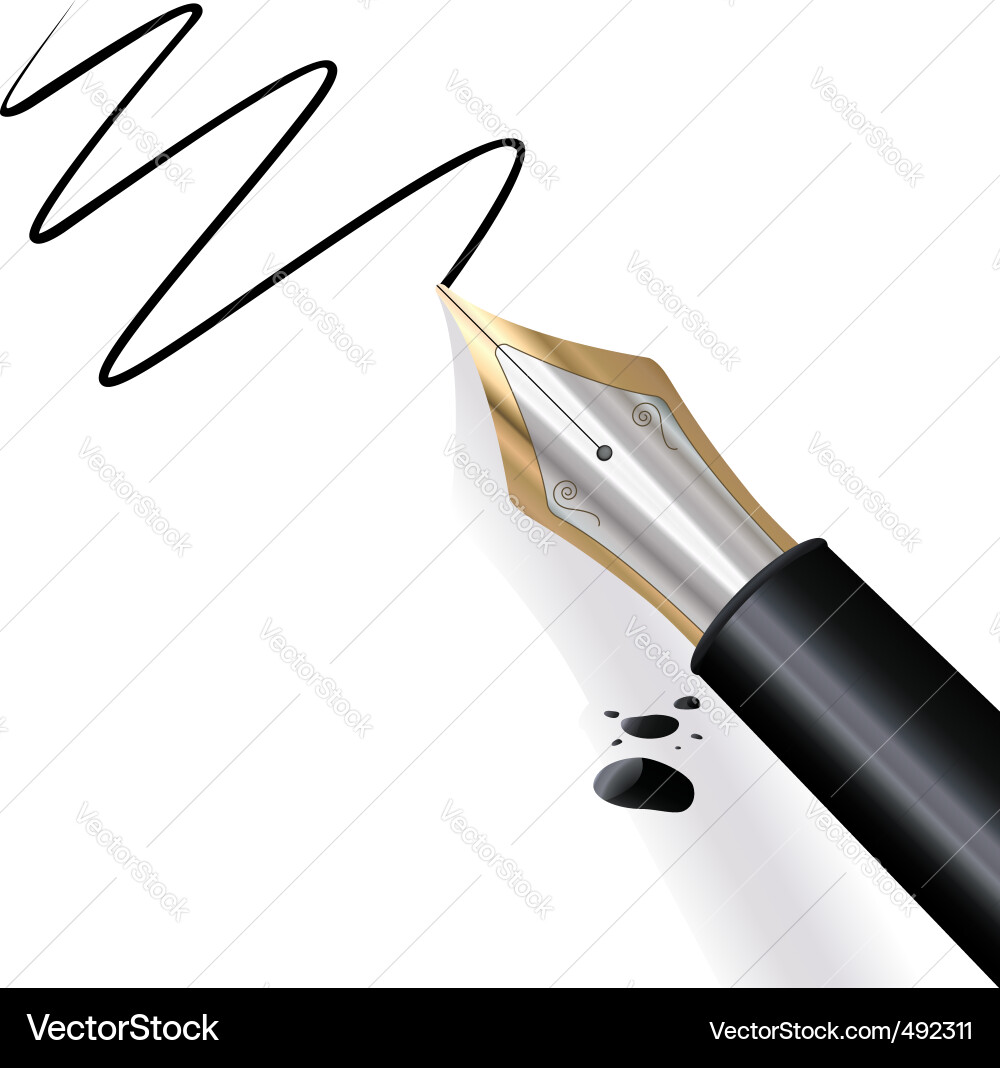 Writing fountain pen Royalty Free Vector Image