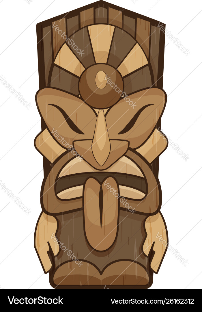 Aztec tiki idol icon cartoon style Royalty Free Vector Image