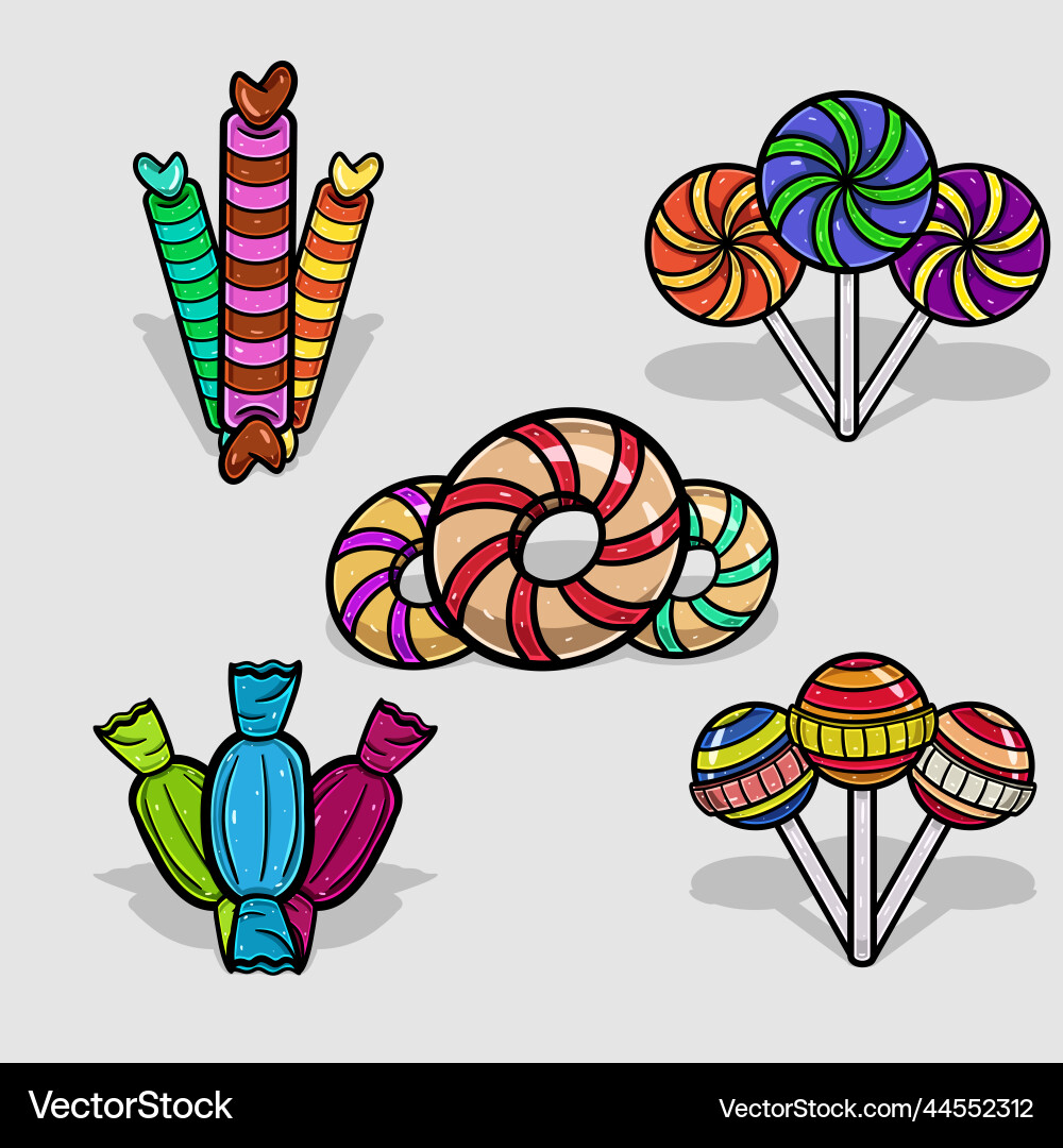 Candys cartoon with colorful simple effect Vector Image