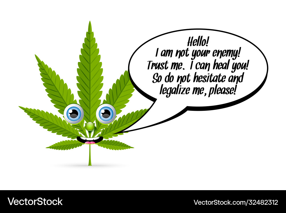 Cannabis Leaf Character Royalty Free Vector Image