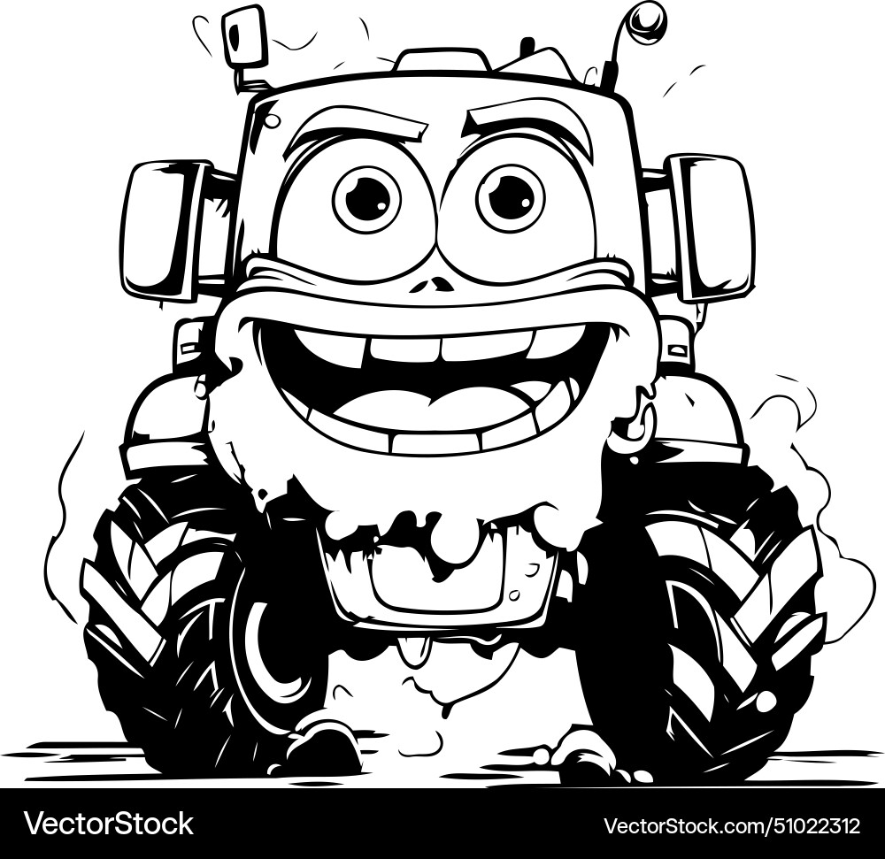 Cartoon monster on a background with splashes Vector Image