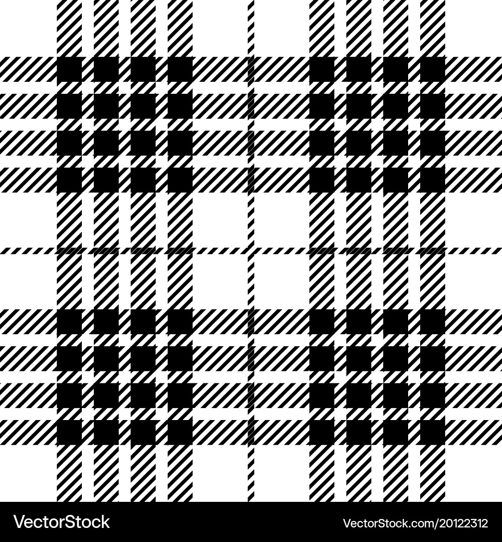 Classic Black and White Tartan Plaid Royalty Free Vector