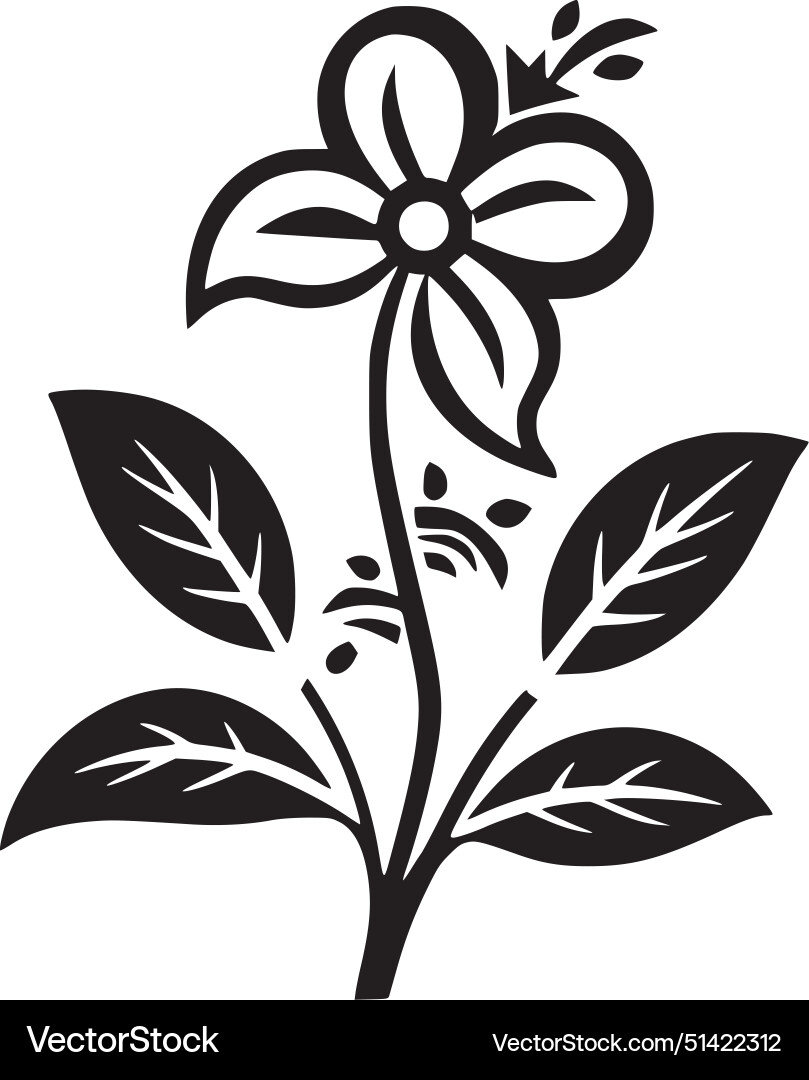 Flower - black and white isolated icon Royalty Free Vector