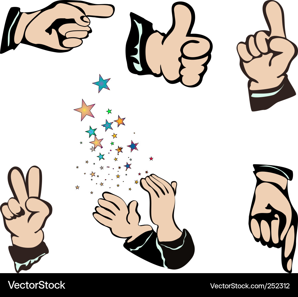 Hands pointing Royalty Free Vector Image - VectorStock