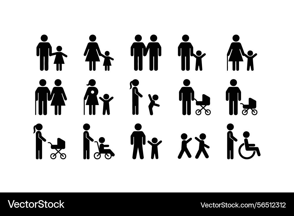 Icons representing various life stages Royalty Free Vector