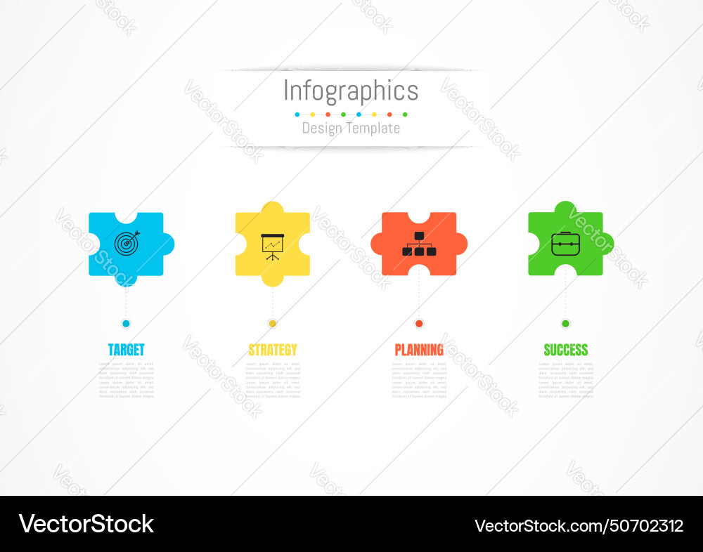 Infographic 4 options design elements Royalty Free Vector