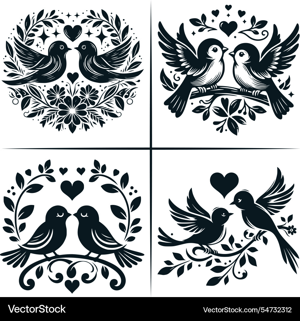 Love birds filesvalentines day bird couple Vector Image