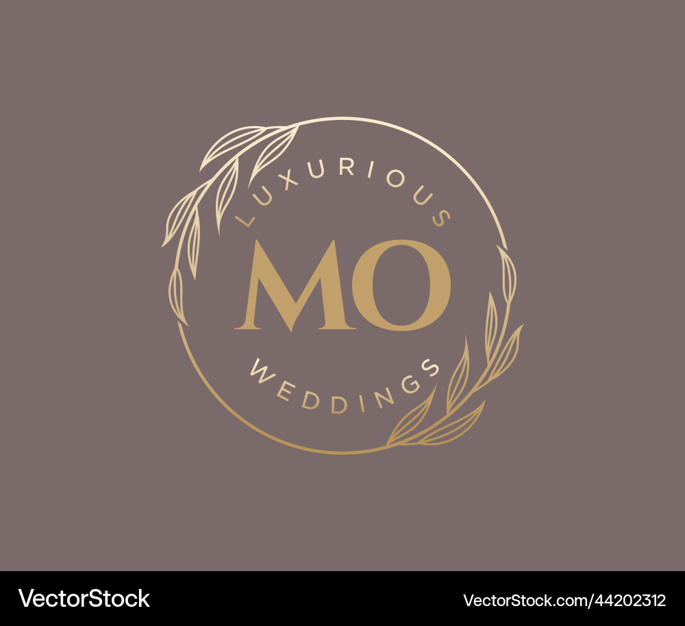 Mo initials letter wedding monogram logos Vector Image