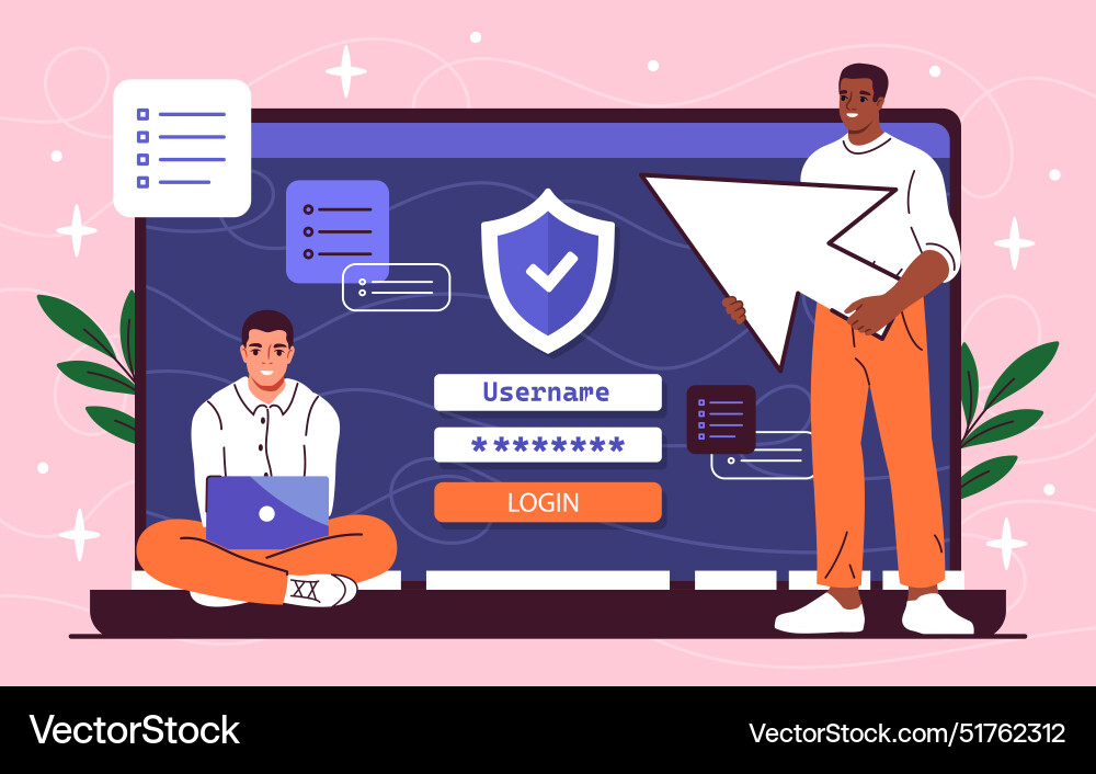 Registration at website Royalty Free Vector Image