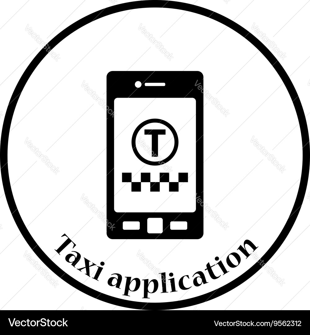Taxi service mobile application icon Royalty Free Vector