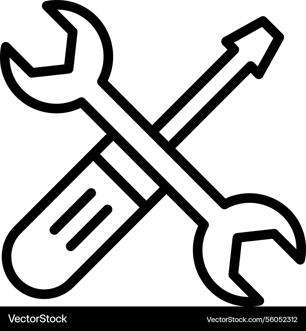 Troubleshoot icon on white background Royalty Free Vector