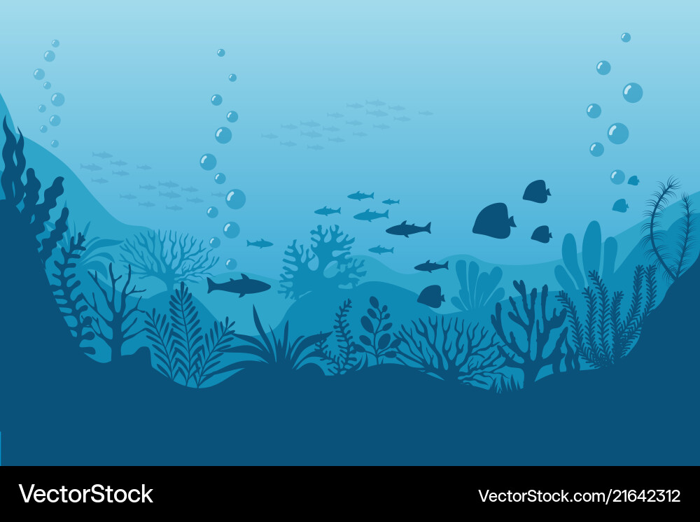 Underwater Sea Scene Royalty Free Vector Image