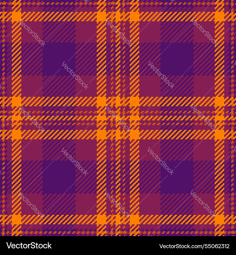 Vibrant purple and orange plaid pattern perfect Vector Image