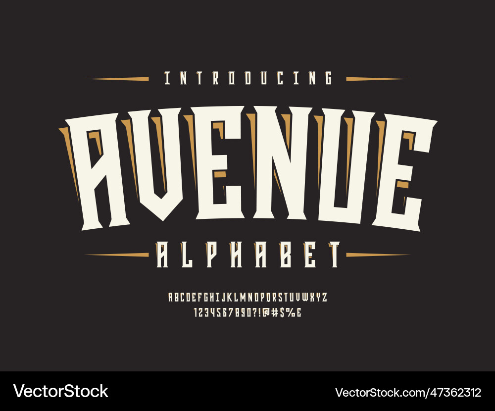 Vintage Alcohol Label Font Royalty Free Vector Image