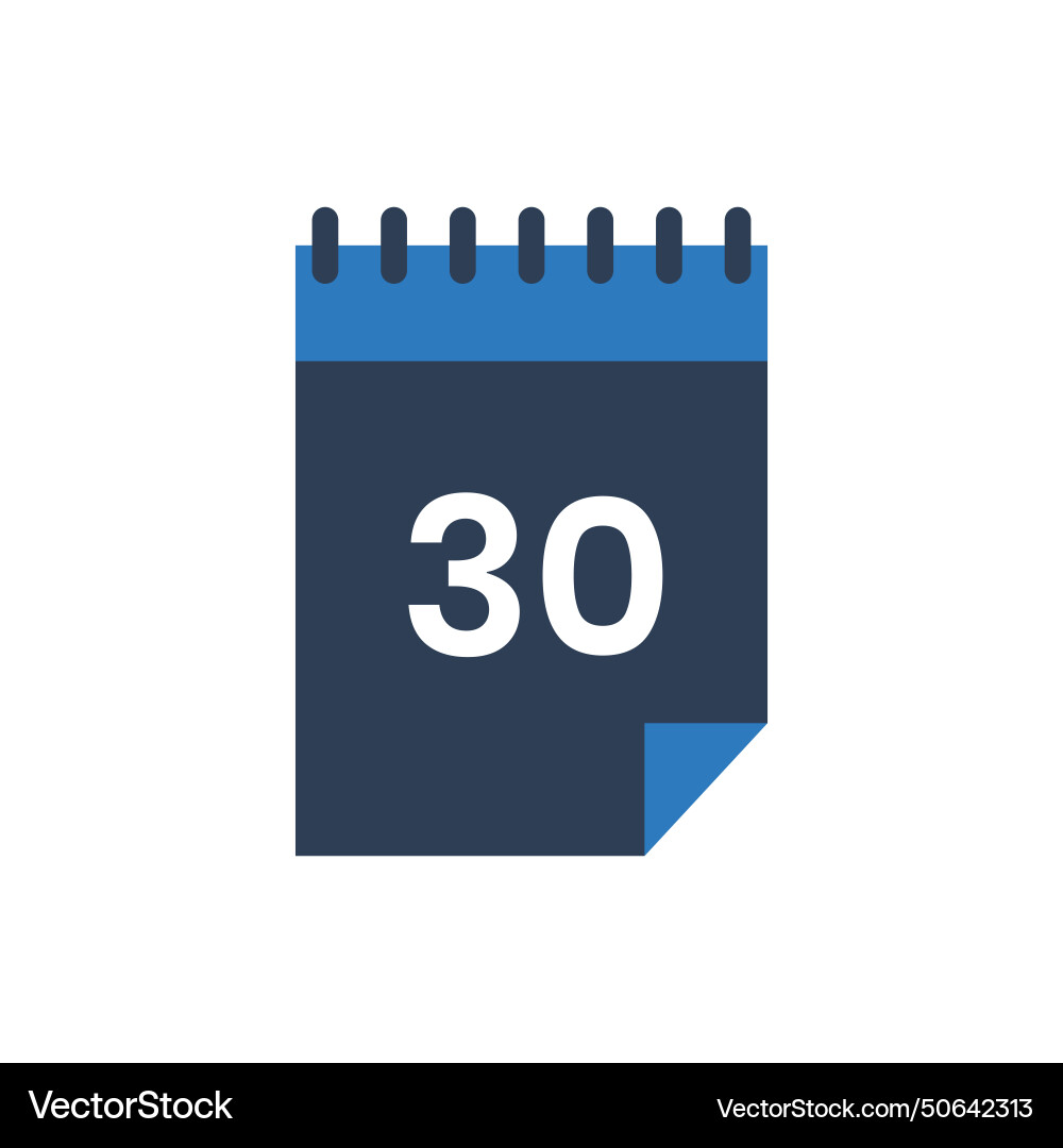 30 calendar icon date for appointment Royalty Free Vector