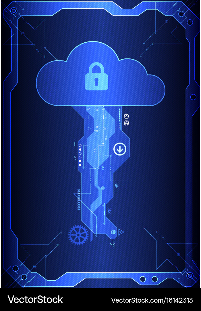Abstract security cloud technology background Vector Image