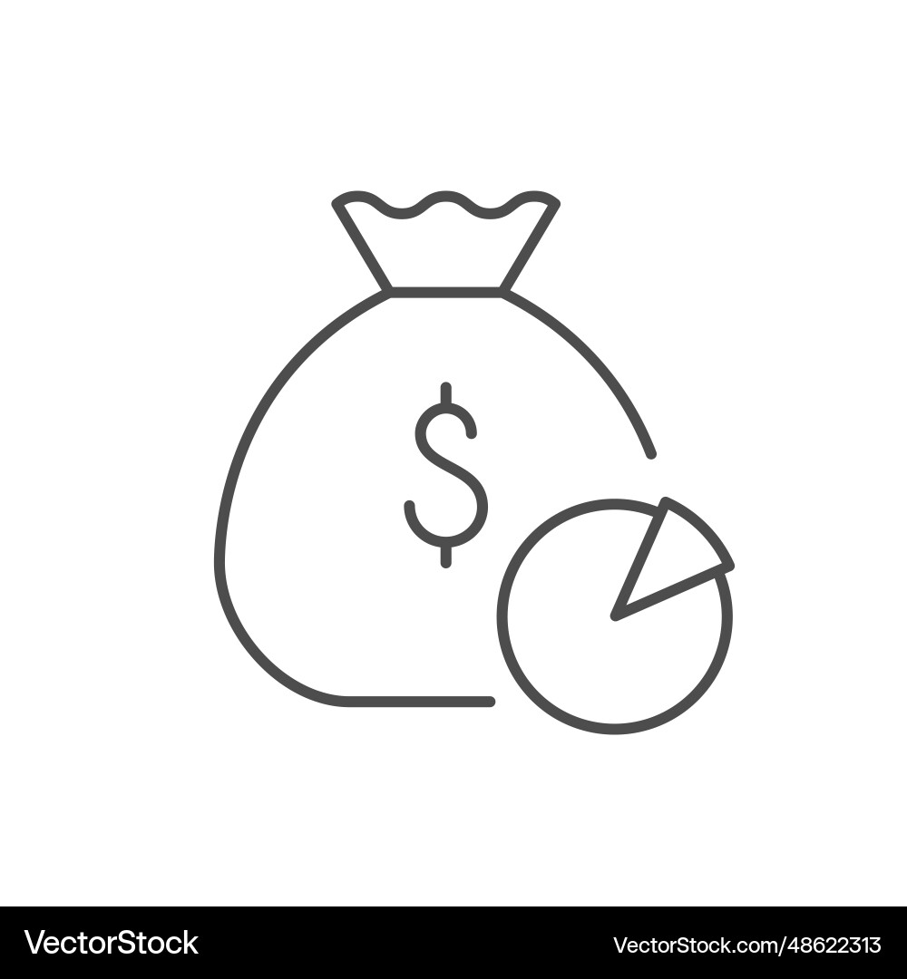 Capital allocation line outline icon Royalty Free Vector