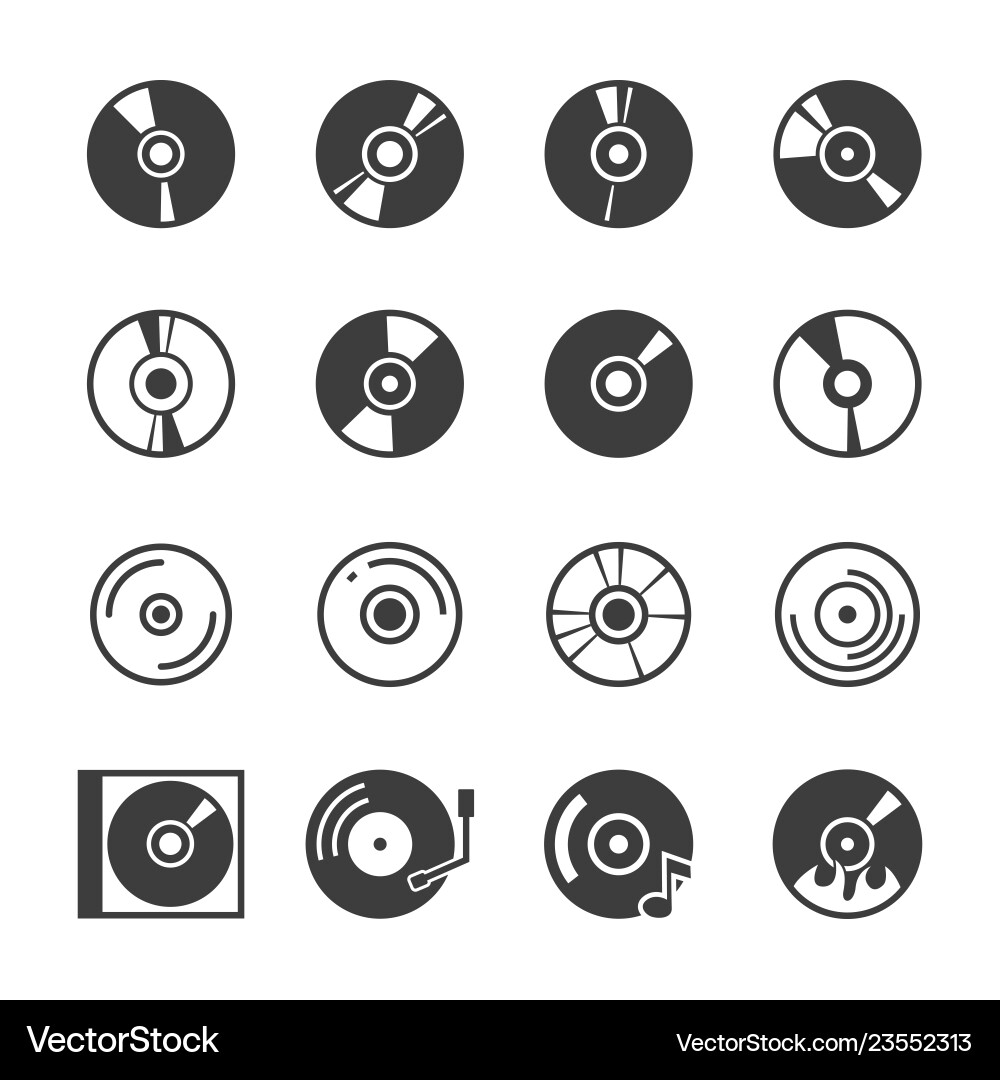 CD Disk Icons Royalty Free Vector Image - VectorStock