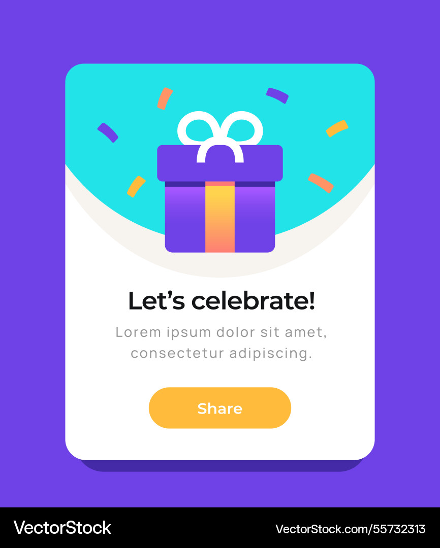 Congratulations pop up banner notification Vector Image