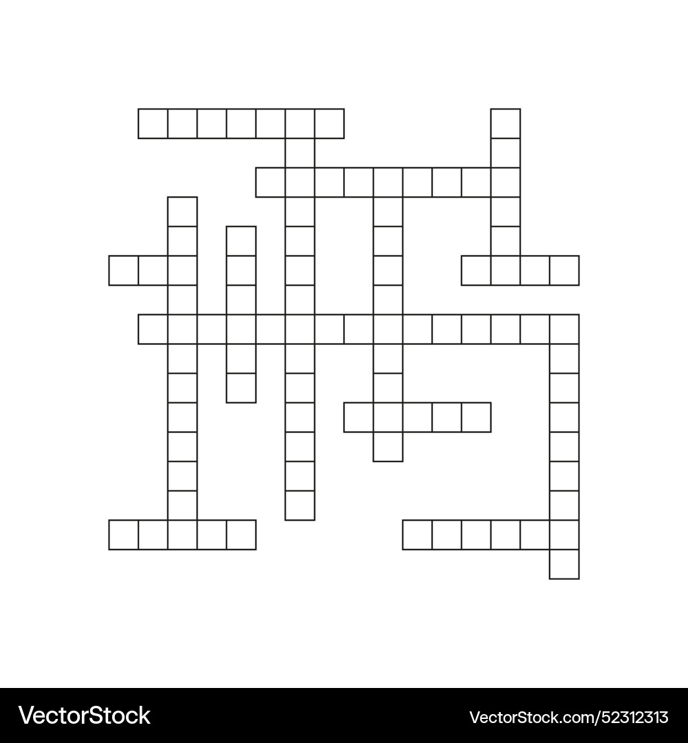 Crossword puzzle template with blank word grid Vector Image