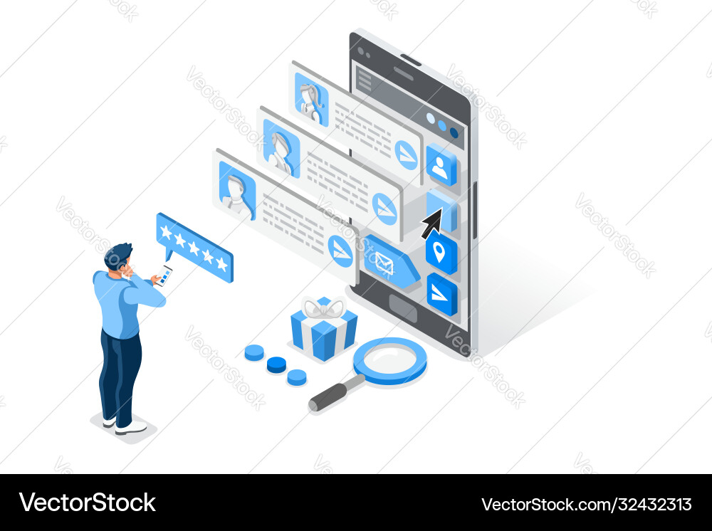 Customer background concept reviews quality Vector Image