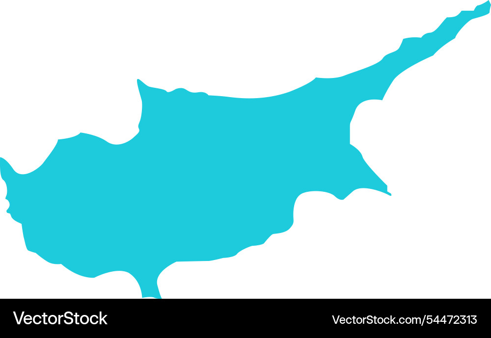 Cyprus map in blue country border Royalty Free Vector Image