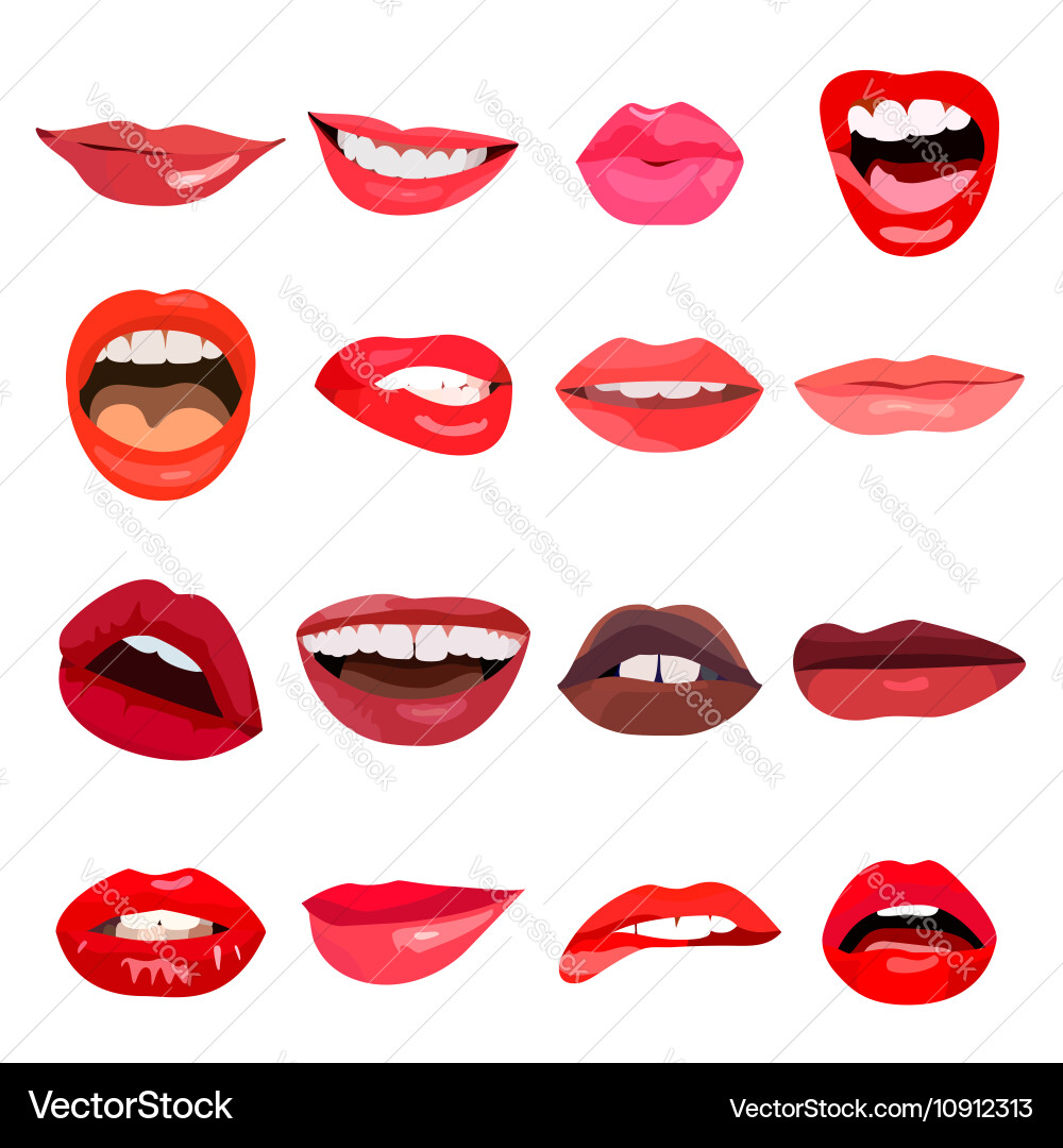 Lips set lip design element Royalty Free Vector Image