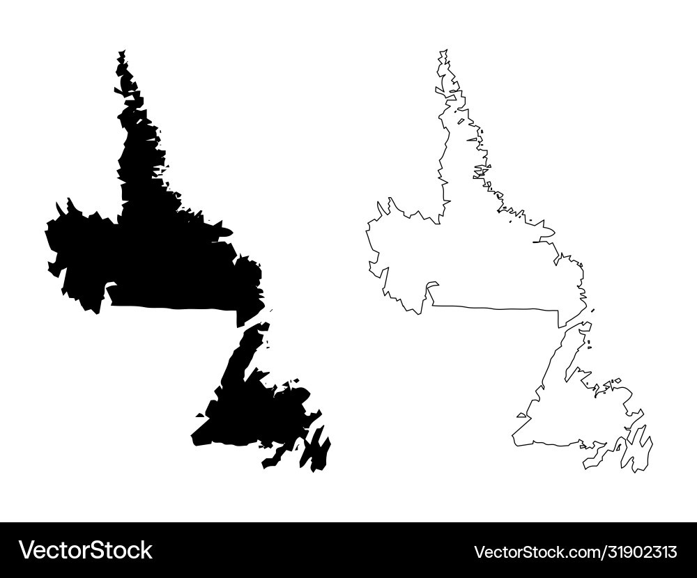 Newfoundland Labrador Map Black Outline Royalty Free Vector